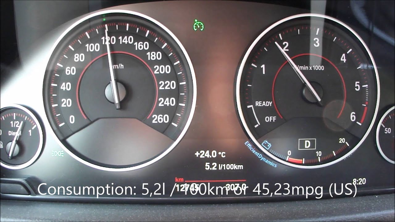 BMW 320d Gran Turismo Fuel Consumption Test - YouTube