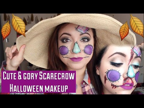 Cute & Gory Scarecrow | Halloween Makeup 2015 - YouTube