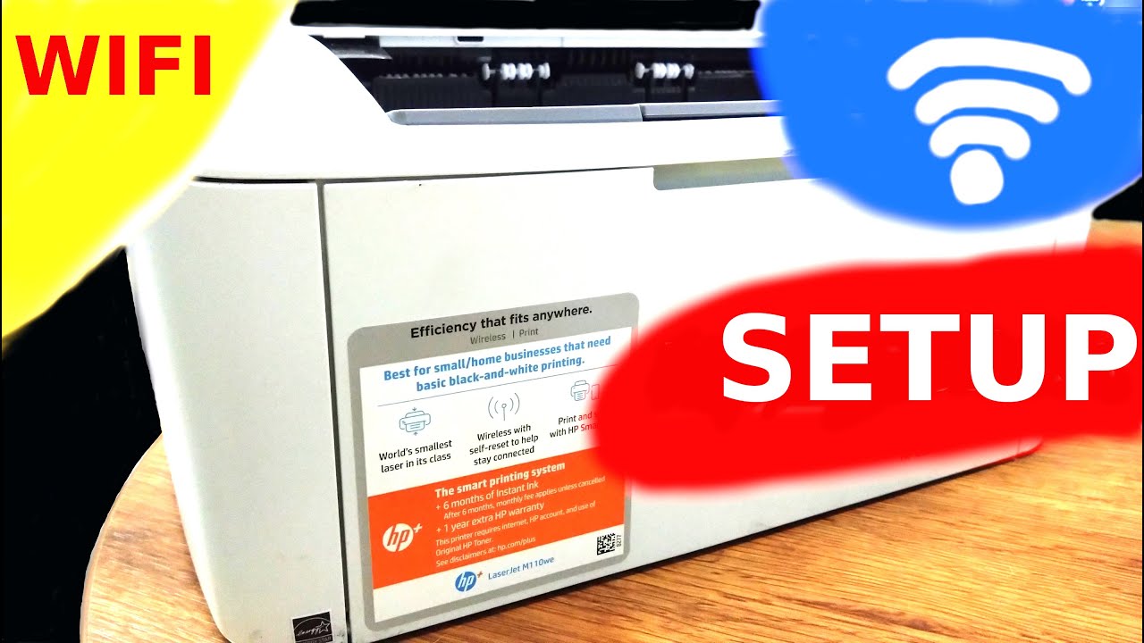 WiFi Setup HP LaserJet Pro M110we M110w M111w M111cw without USB cable ...