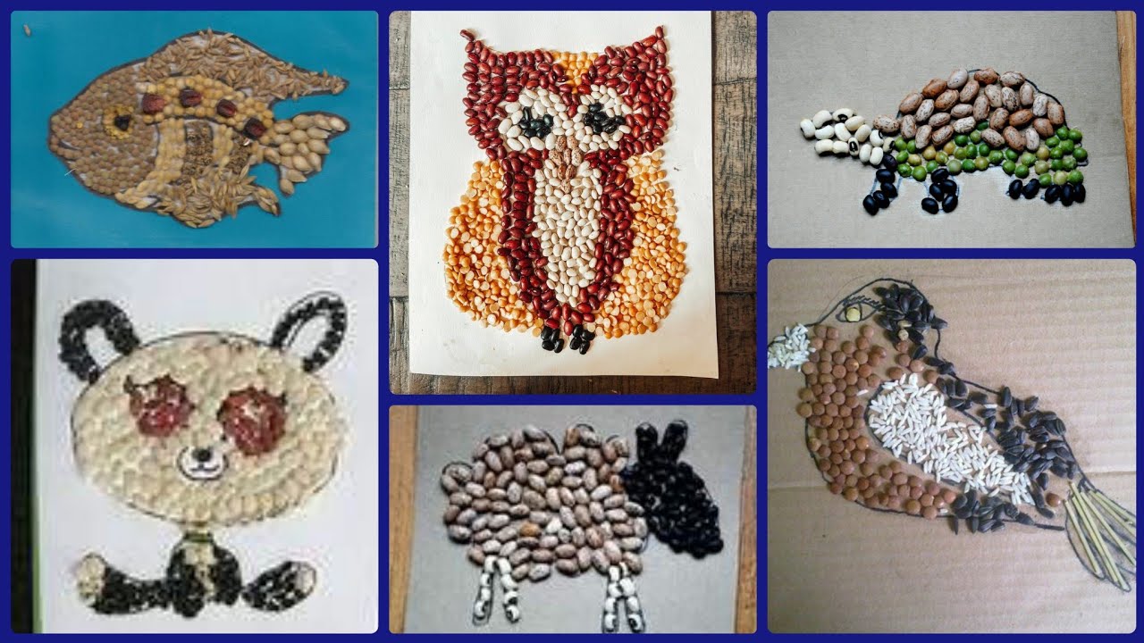 30+ pulses craft ideas,craft for kids,pulses work for kids - YouTube