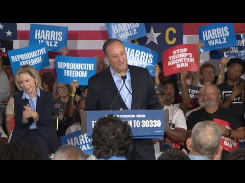 Doug Emhoff full speech at North Carolina rally - YouTube