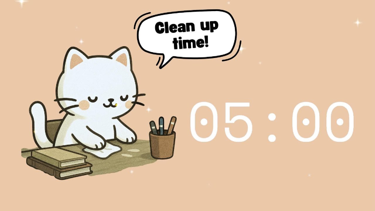 Fun Clean Up Timer 5 - minute timer for the Classroom - YouTube