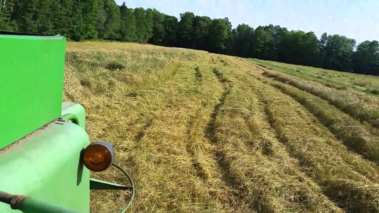 combining barley - YouTube