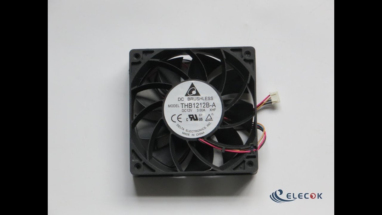 THB1212B-AXHF 120X120X25MM 12V DC 3.00A 4wires Cooling Fan - YouTube