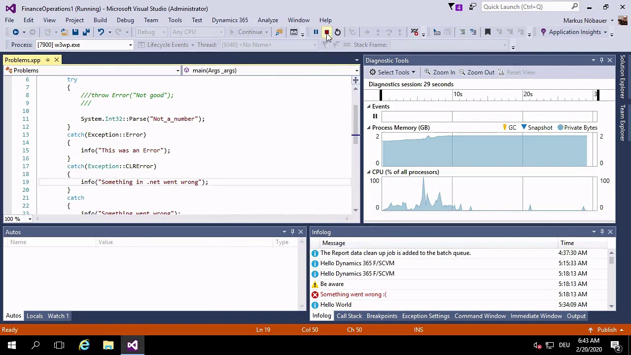 Finance and Supply Chain Mangement: X++ Handle Exceptions - YouTube