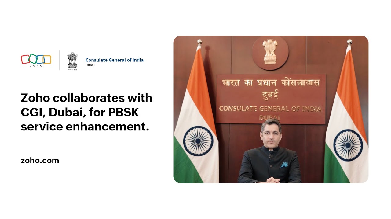 Zoho collaborates with CGI, Dubai, for PBSK service enhancement. - YouTube