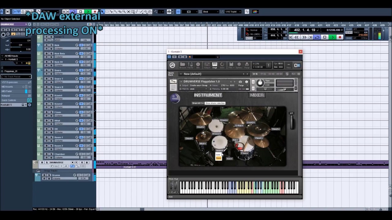 Drum sampler for Kontakt (DRUMVERSE) - YouTube