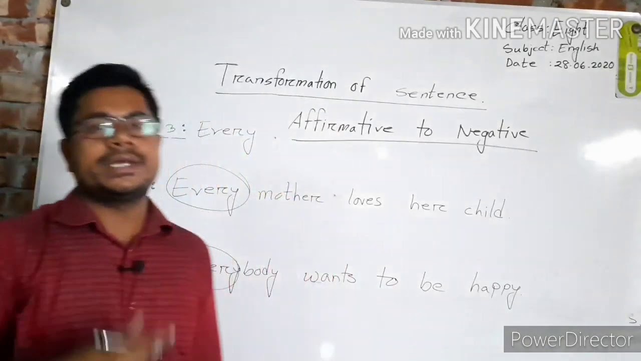 Class 8 Sub English Transformation of sentence - YouTube