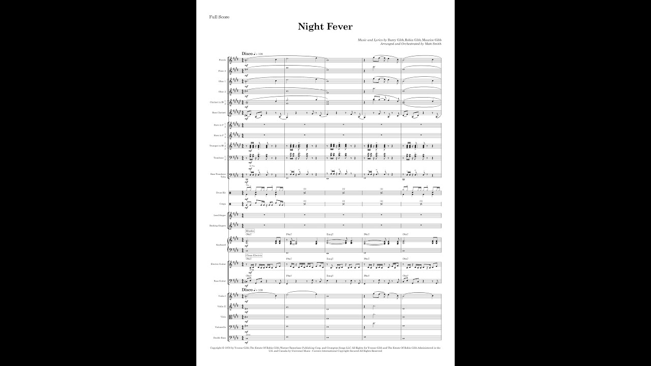 Night Fever - Bee Gees (Orchestra arrangement) - YouTube