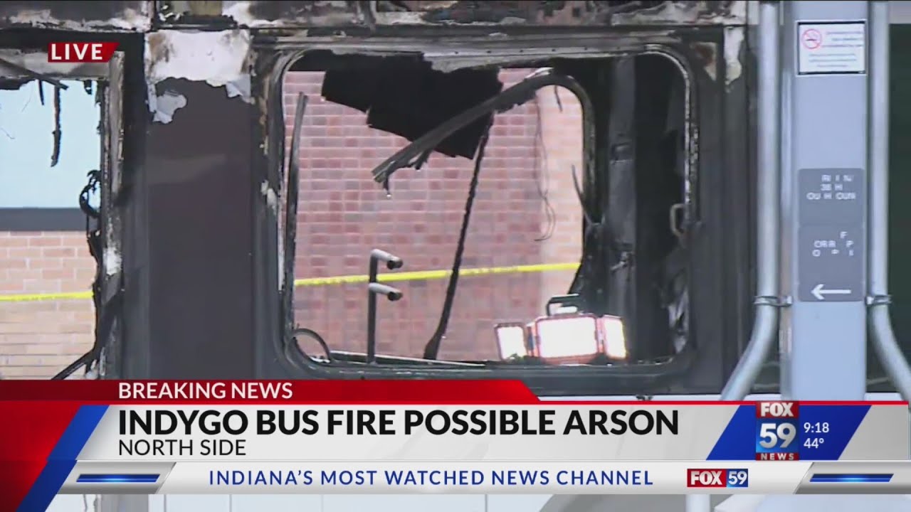 IndyGo bus fire being investigated as possible arson - YouTube