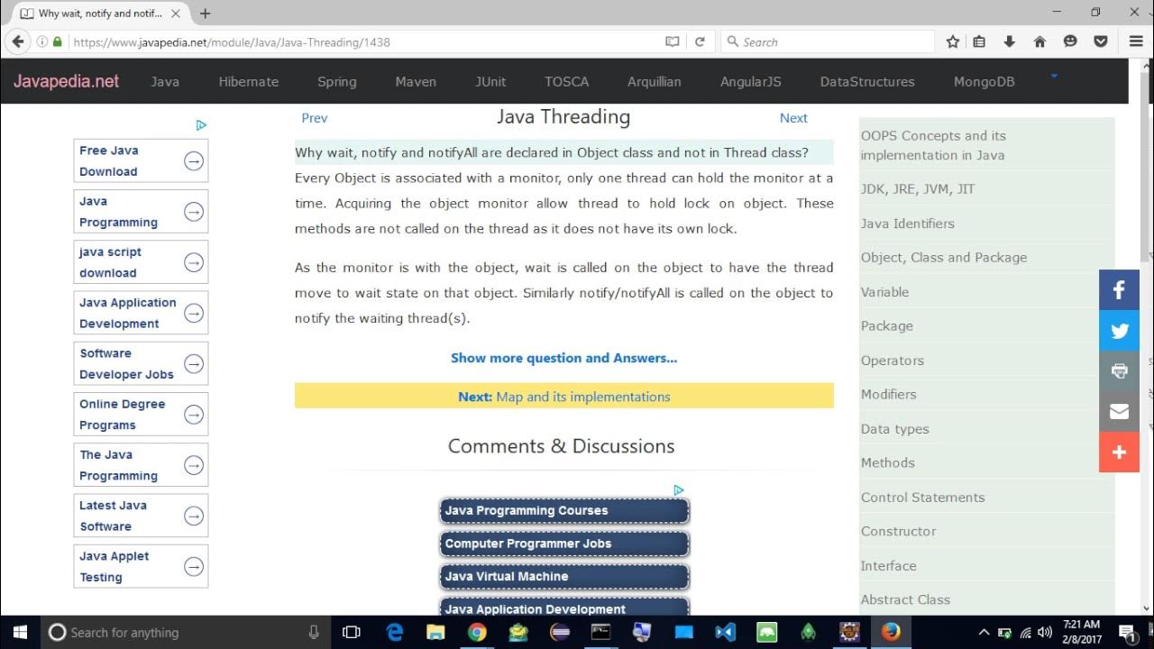Why wait, notify and notifyAll are declared in Object class and not in Thread class? | javapedia ...