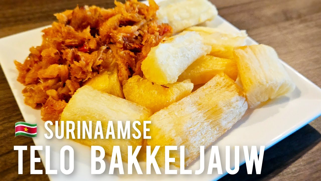 🇸🇷 Telo Bakkeljauw maken|fried cassava with codfish| - YouTube