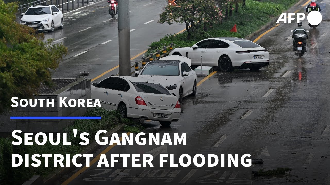 Scene in Seoul's Gangnam district after deadly flooding | AFP - YouTube