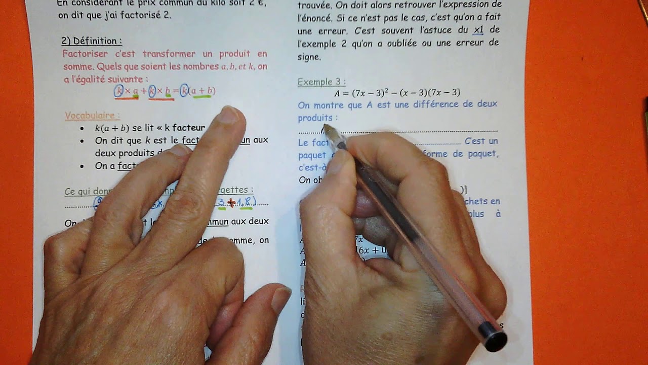 3e Factorisation Leçon 1 2 Youtube