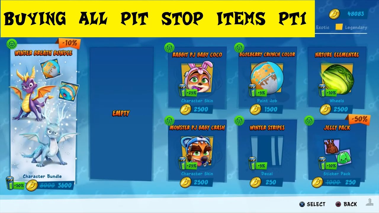 CTR Nitro-Fueled - Buying all Pit Stop items pt1 - YouTube