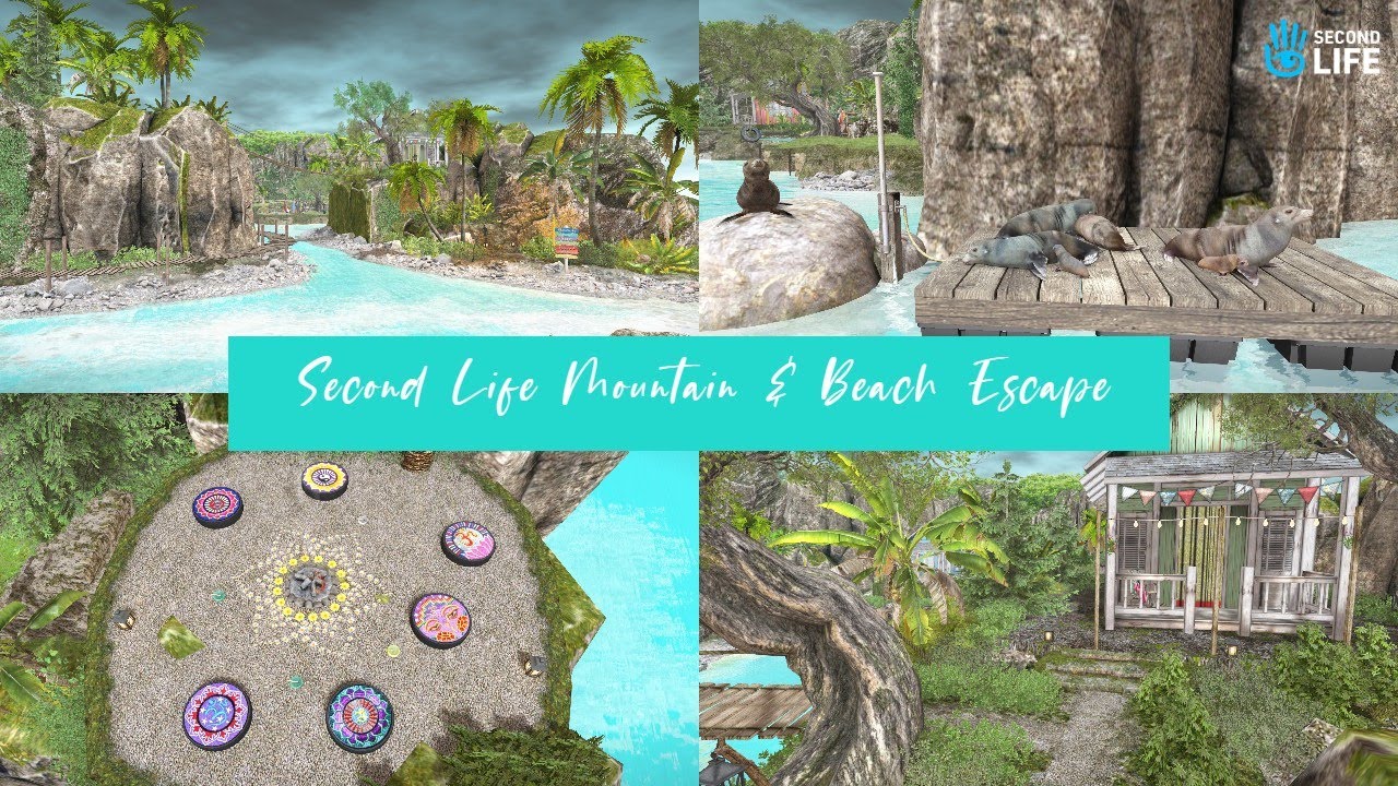 Mountain Beach Retreat: Second Life Building & Landscaping - YouTube