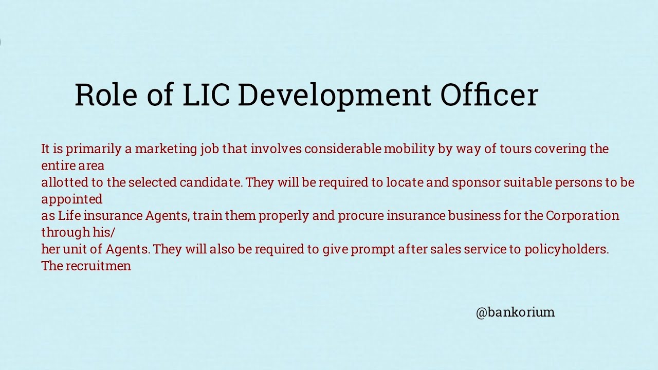 Role of LIC Development Officer & Important Queries | Ex LIC ADO - YouTube