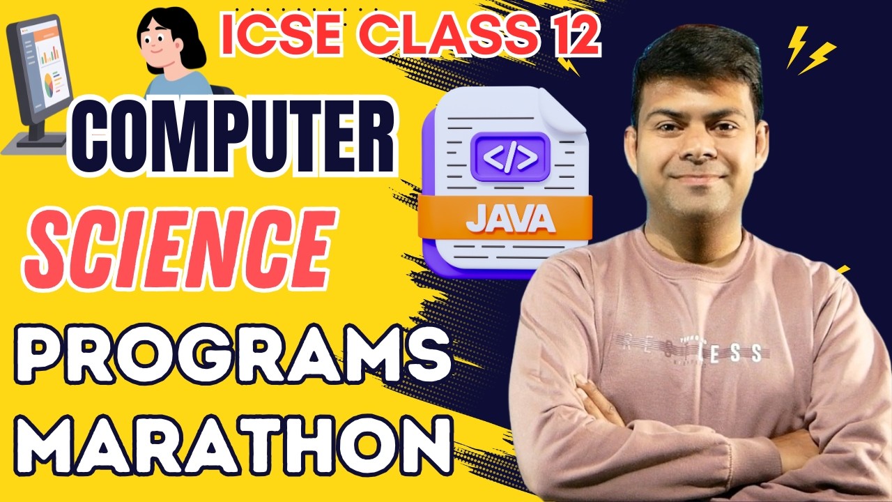 ISC Computer Science Marathon 2026 | Important JAVA Programs + Logic 💻 ...