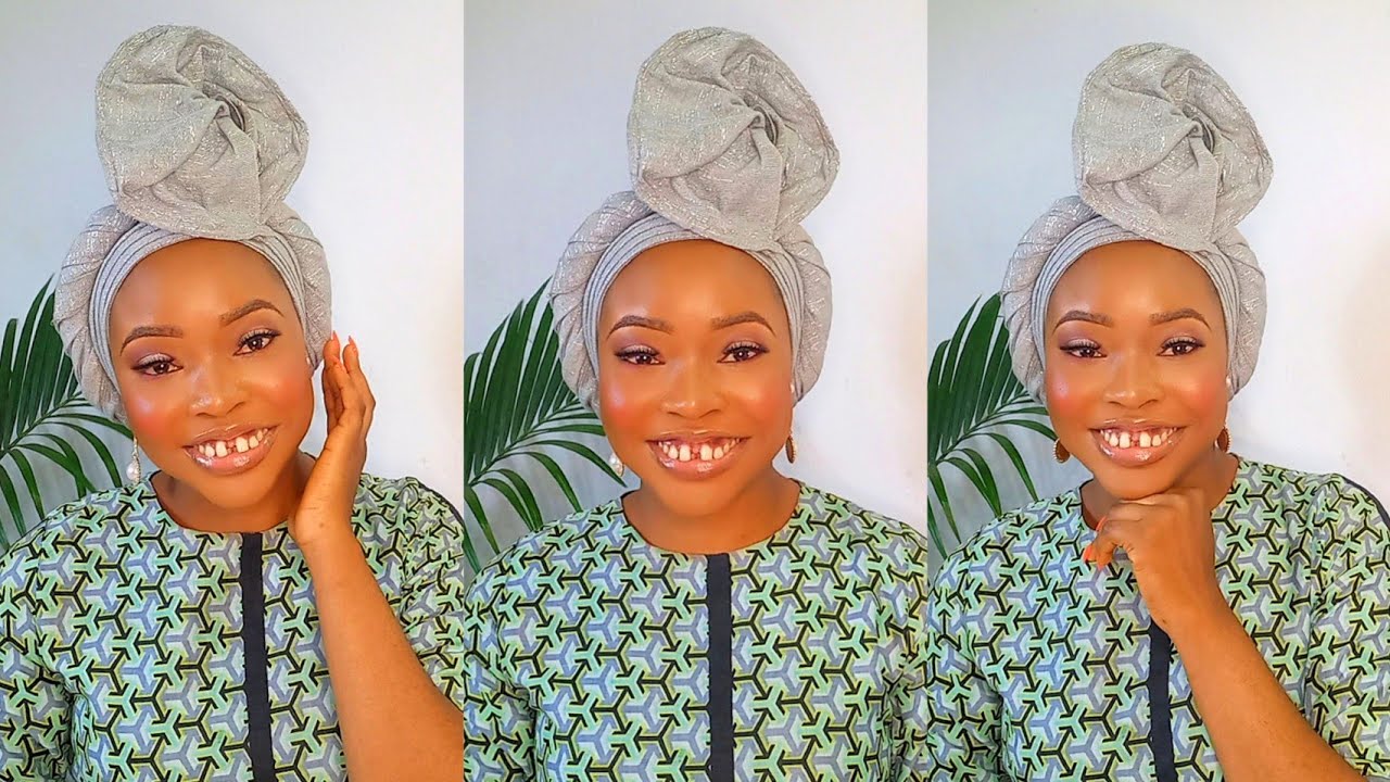 How to tie simple rose gele tutorial for beginners step by step! - YouTube