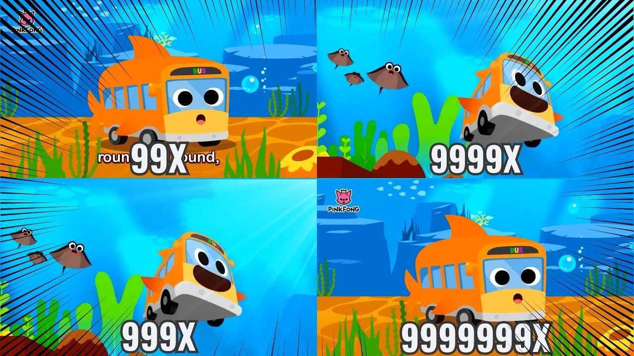 The Shark Bus Goes Round And Round Intro Getting 999999X Speed - YouTube