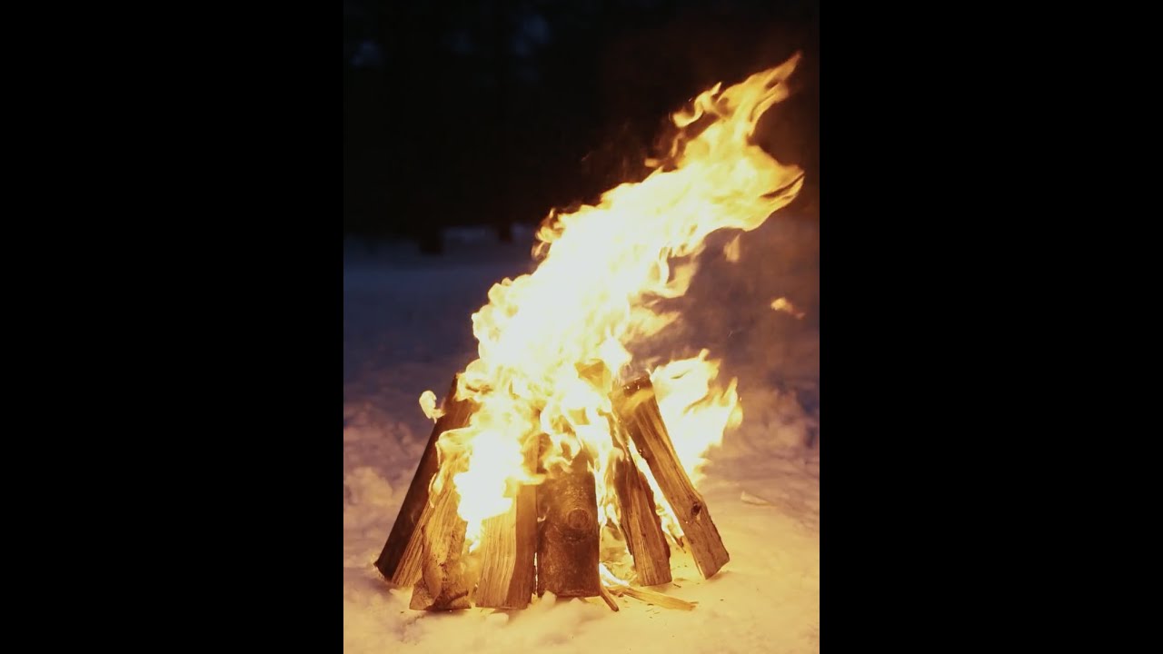 Winter Bonfire - Relaxing Outdoor Sounds - Crackling Fire - YouTube