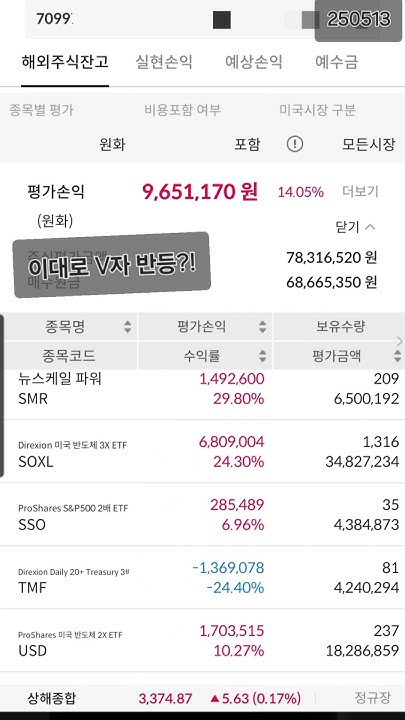250513 내 미국주식 현황 #미국주식 #qld #soxl #sso #spy #etf #나스닥 #미국주식 - YouTube