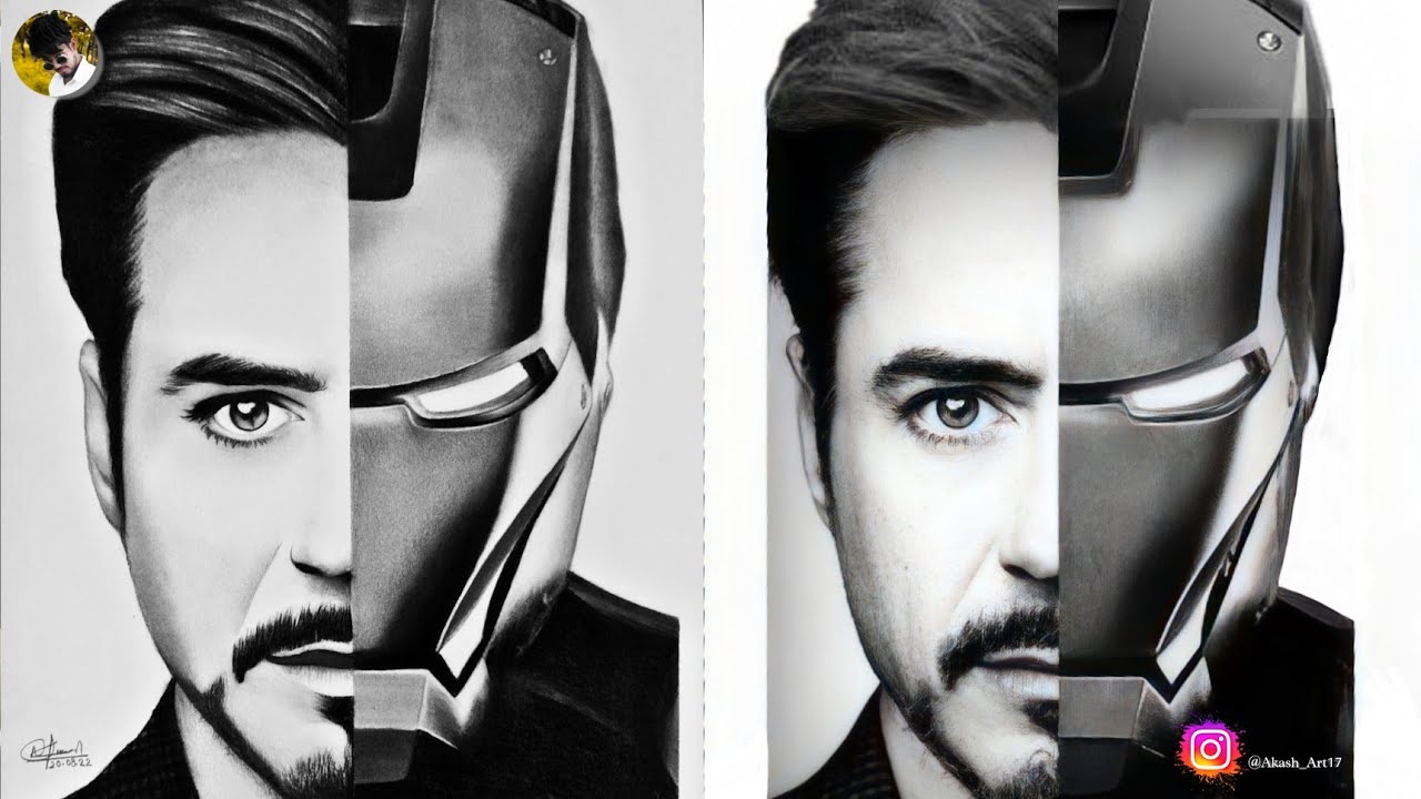 Drawing realistic Iron Man. | iron man drawing | timelapse | Akash ...