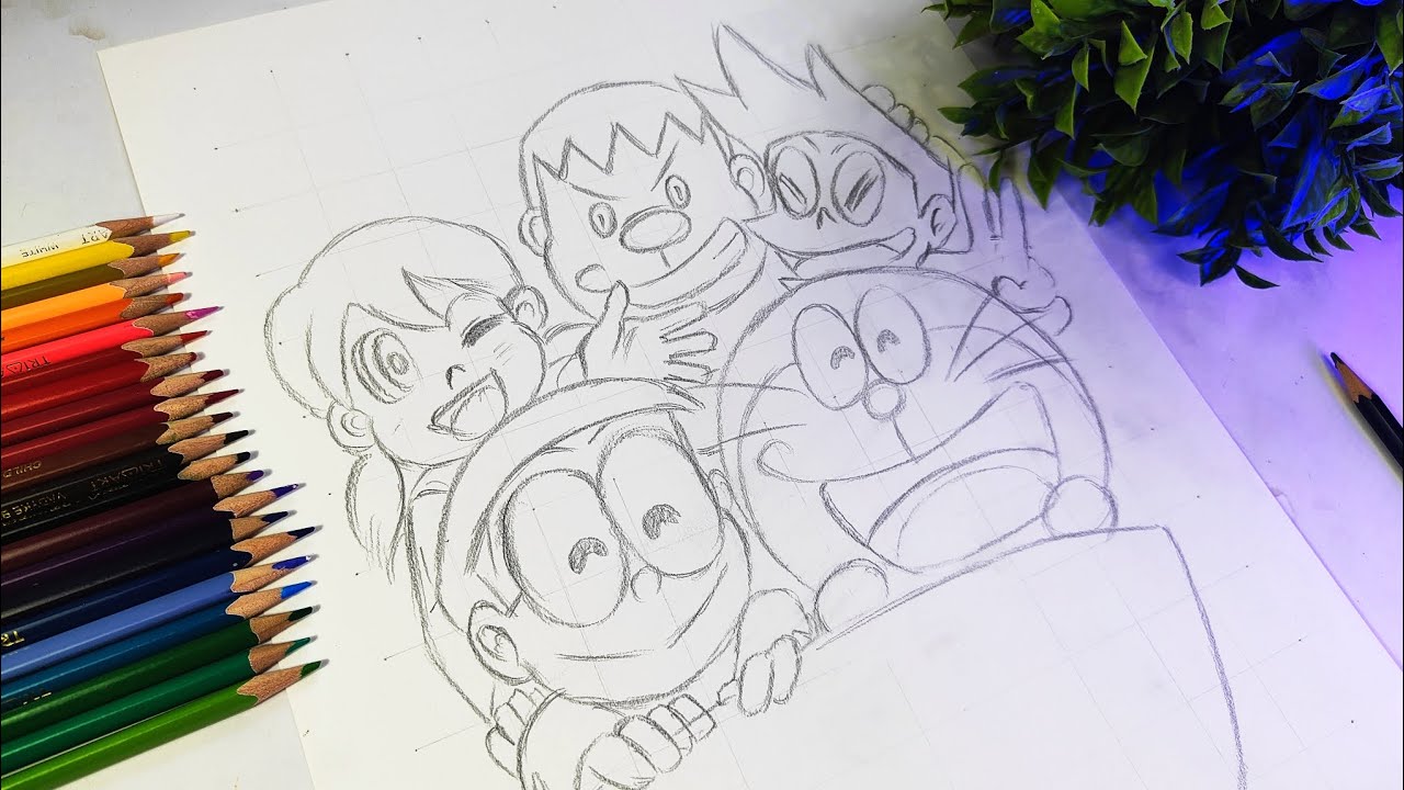 DORAEMON DRAWING OUTLINE ️|| HOW TO DRAW DORAEMON DRAWING ️|| - YouTube