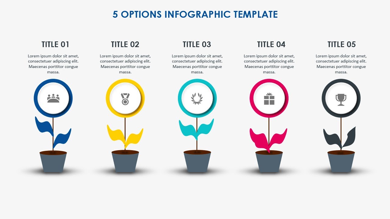 (PowerPoint Tutorial No. 306) Create 5 steps Plant infographic template ...