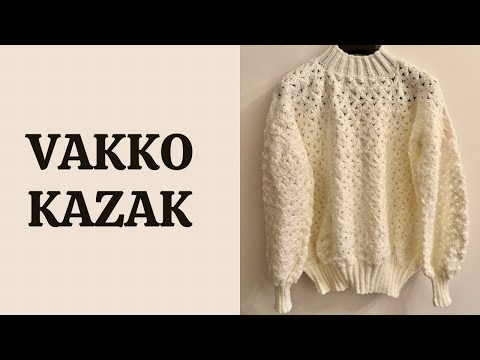 VAKKO KAZAK YAPIMI 🤩 POPÜLER ÇİÇEKLİ ( YILDIZ) KAZAK YAPIMI | TIĞ İŞİ KAZAK YAPIMI #crochet