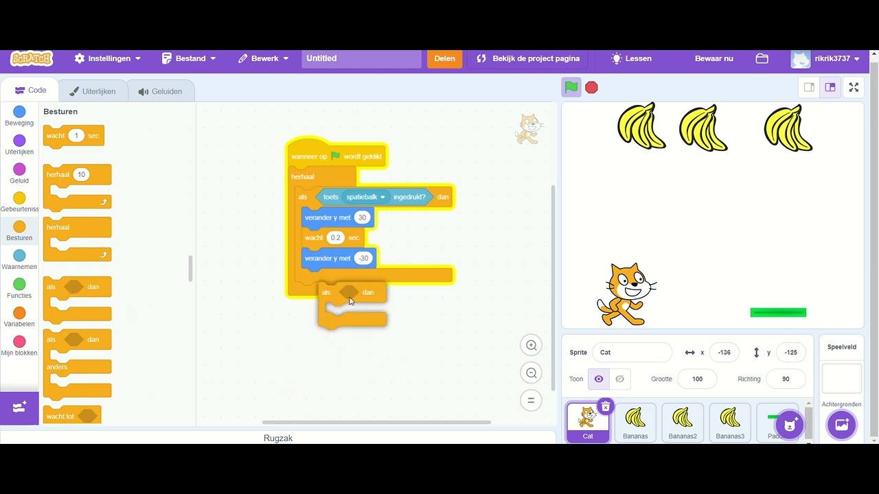 hoe maak je een spring spel in scratch - YouTube