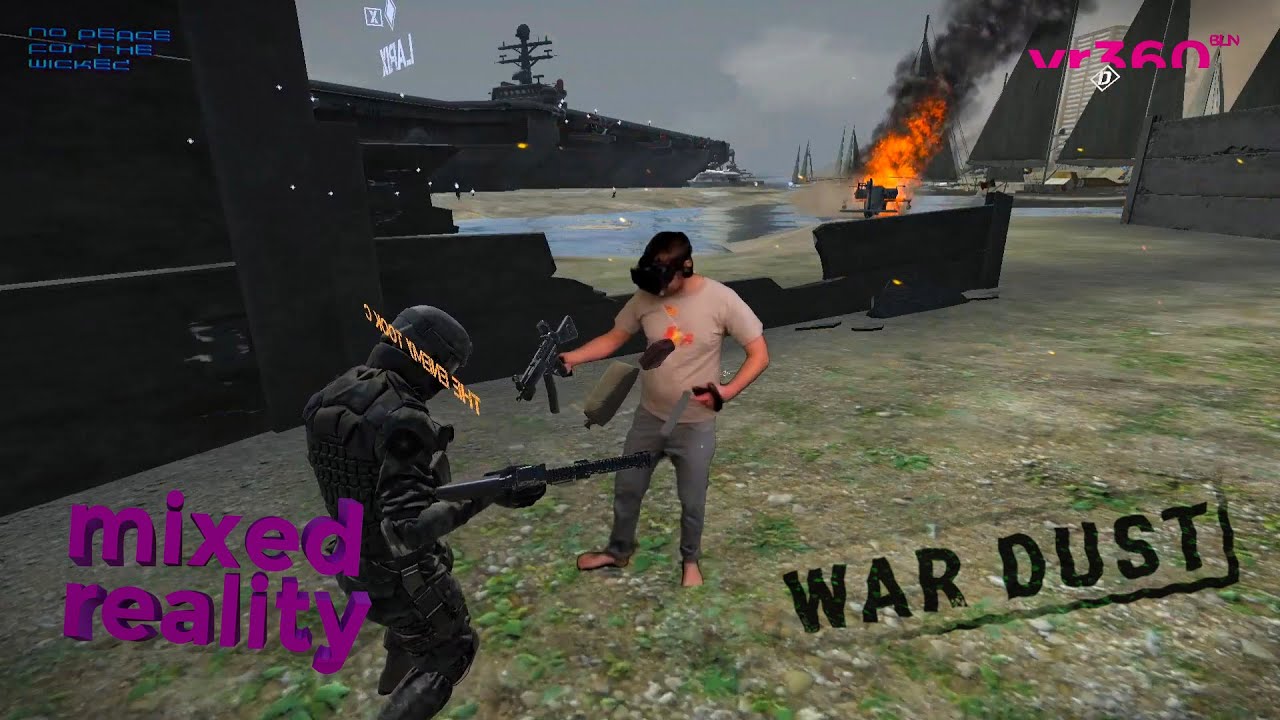 WAR DUST 32 vs 32 Battles in VR - mixing reality with LIV - YouTube