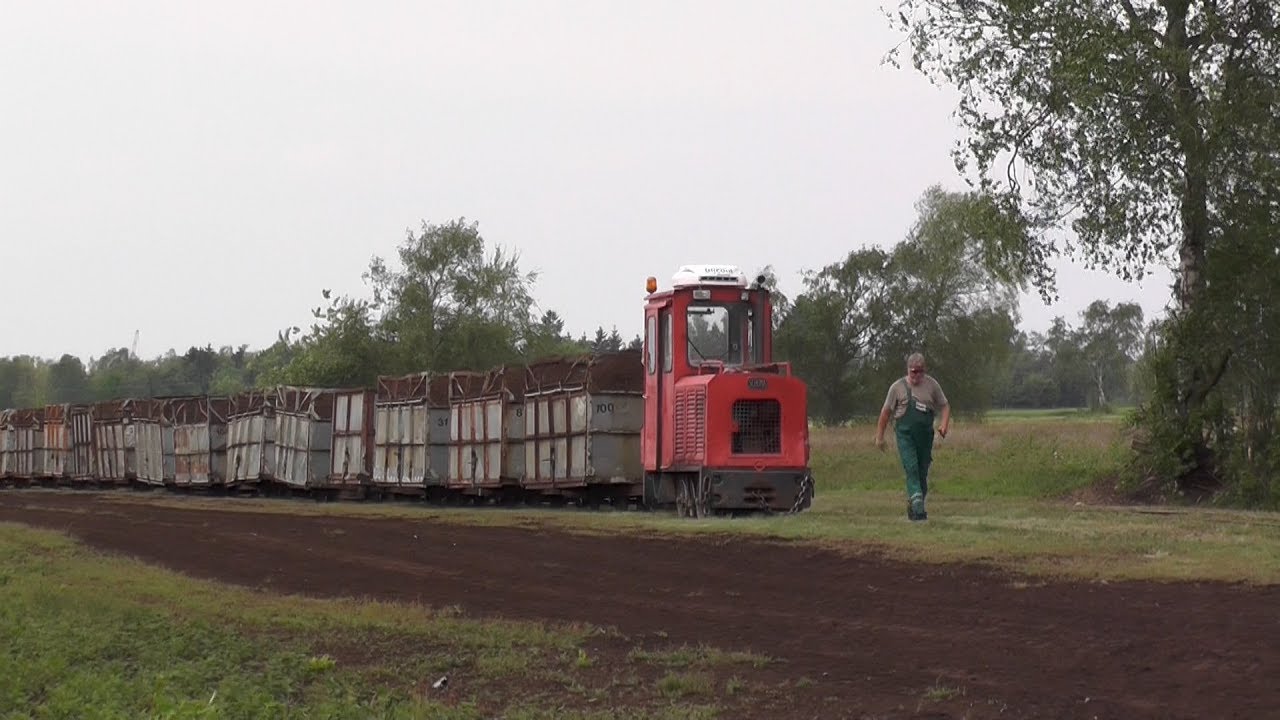 Peat railway Peat factory Schwegermoor in the Campemoor - YouTube