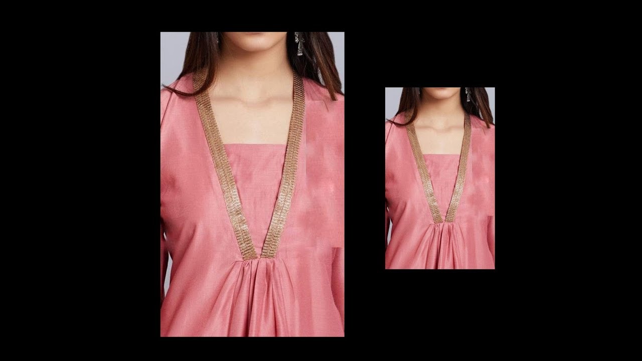 Stylish Flat V Neck Gathered Top Drafting and Cutting - Very Simple ...