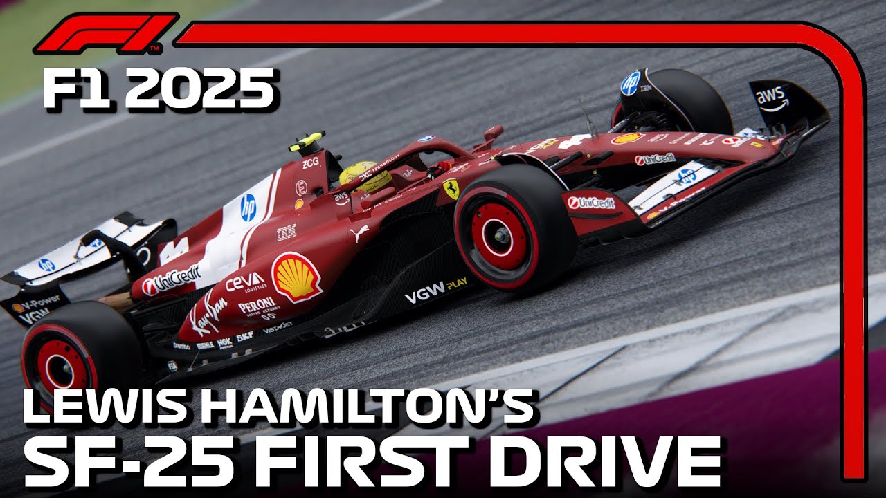 Hamilton FIRST Drive in NEW 2025 Ferrari SF-25 at Silverstone Onboard ...