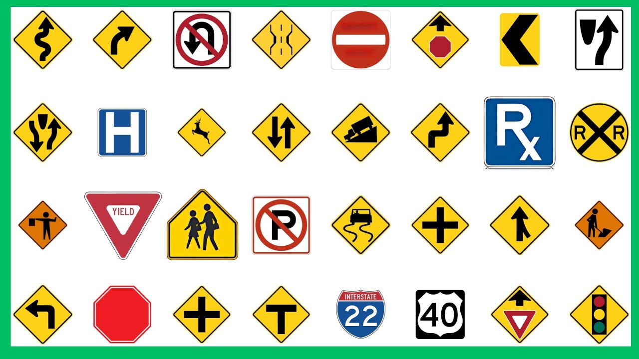 Test Your Road Sign Knowledge Now! | USA Traffic Road Signs - YouTube