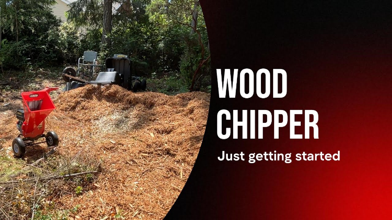 Putting together and using our woodchipper - YouTube