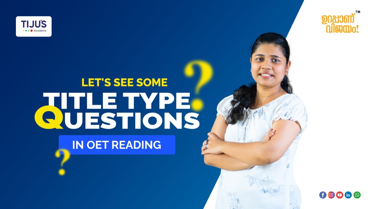 Lets see some Title Type Questions in OET Reading - YouTube