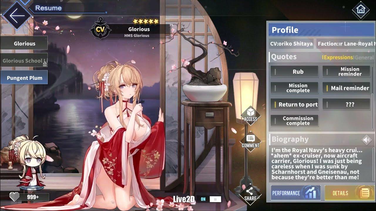 Azur Lane: Glorious L2D Skin [Pungent Plum] (Black Friday Akashi's Fire Sale 2021) - YouTube