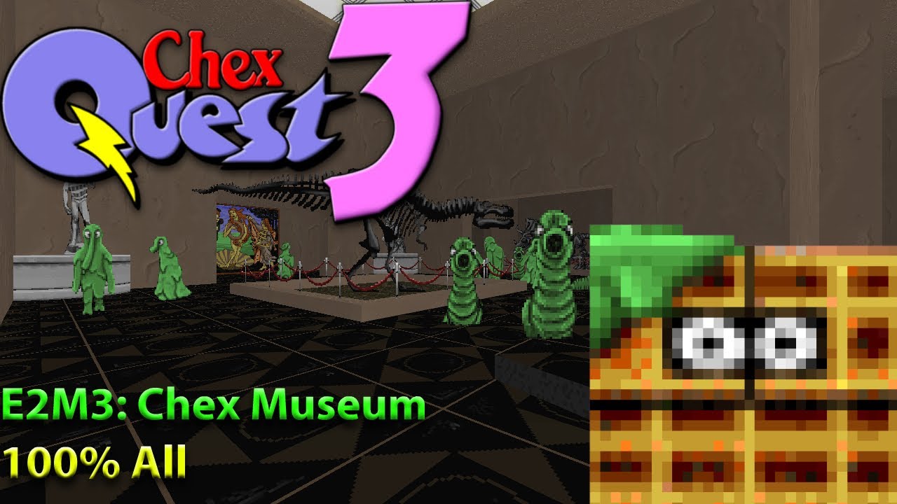 Chex Quest 3 (ZDoom) Walkthrough - E2M3: Chex Museum [100% All] - YouTube