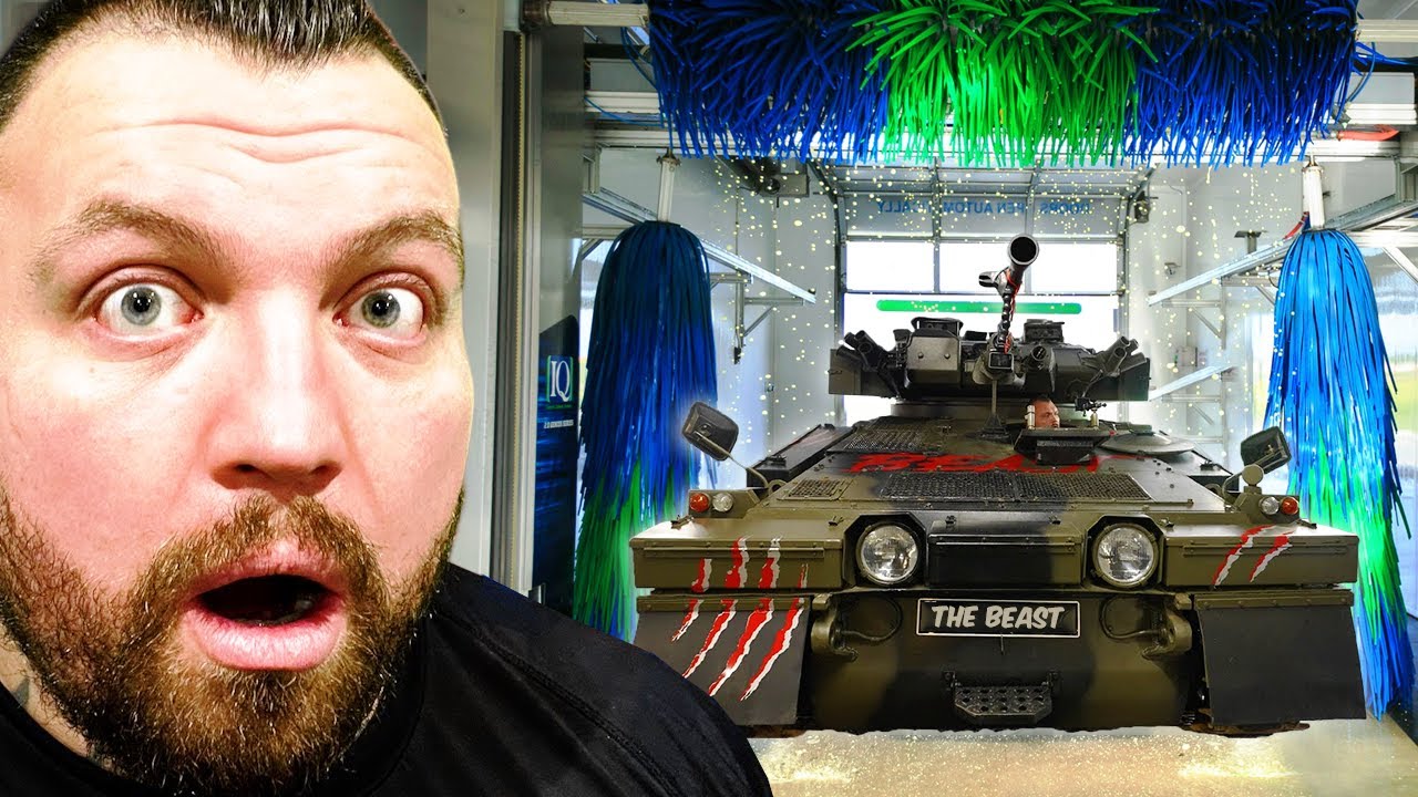Will a TANK Fit Through a CARWASH?! - Eddie Hall - YouTube