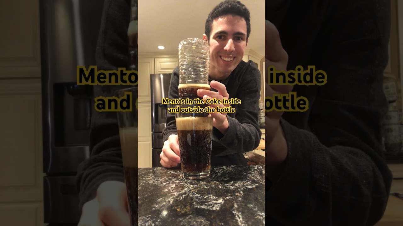 Mentos in the Coke inside and outside the bottle - YouTube