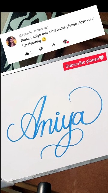"Aniya" #name #calligraphy #writing #style 🏻 #nameart #english #shorts ...