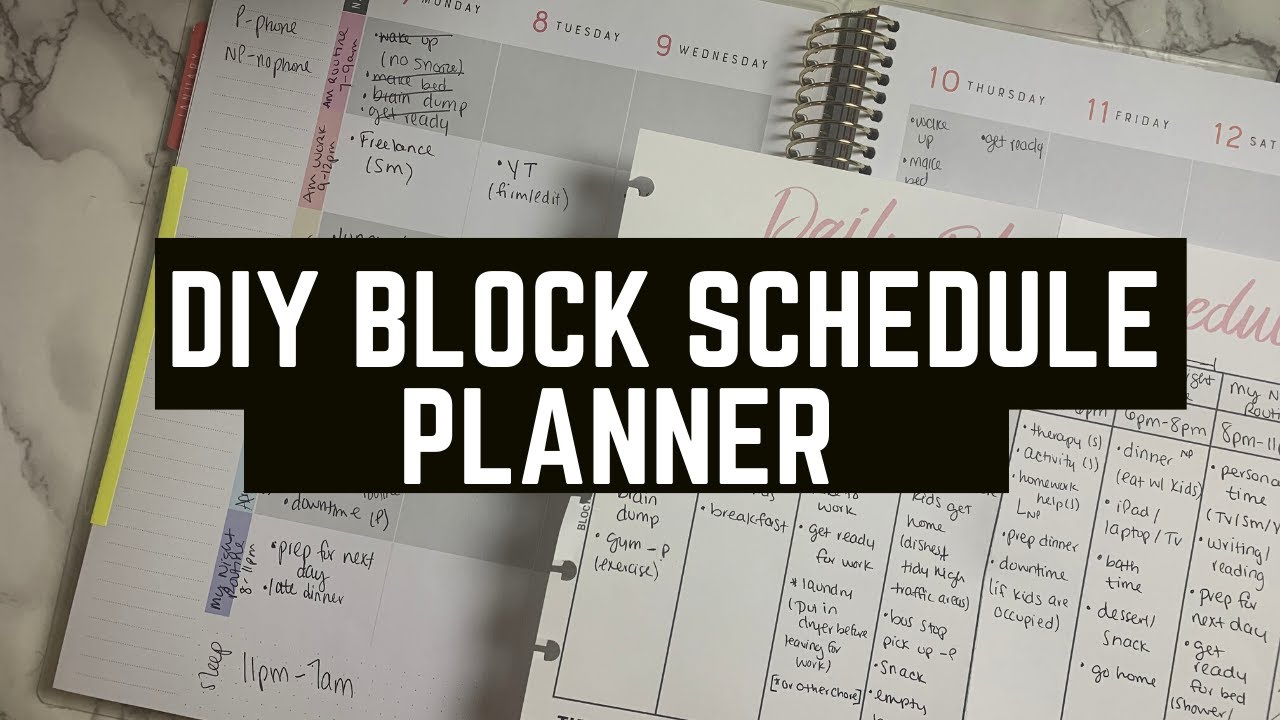 DIY Block Schedule Planner | Subject Planner Layout - YouTube