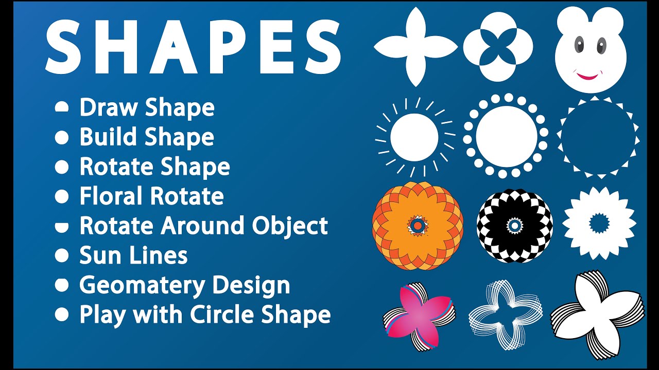 Shapes Drawing Building | Rotate Around Objects | Floral Design ...