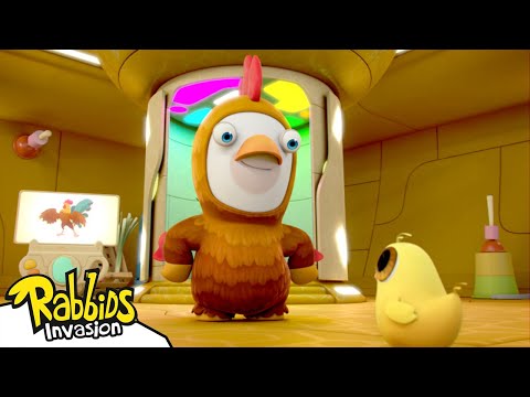 Rabbidrooster and the lost chick 🐣 (S04E75) | RABBIDS INVASION 🐰