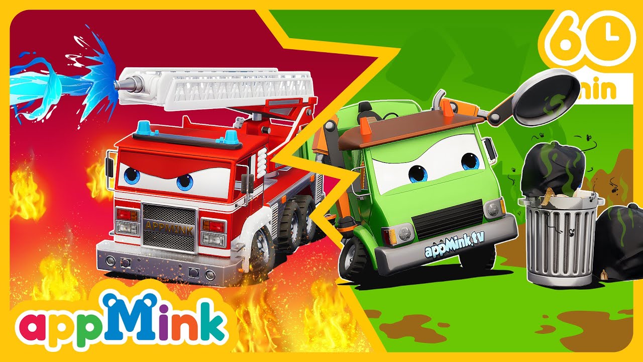 🚛♻️ Garbage Truck and Fire Truck on the Move! 🔥 🚒 #appmink # ...