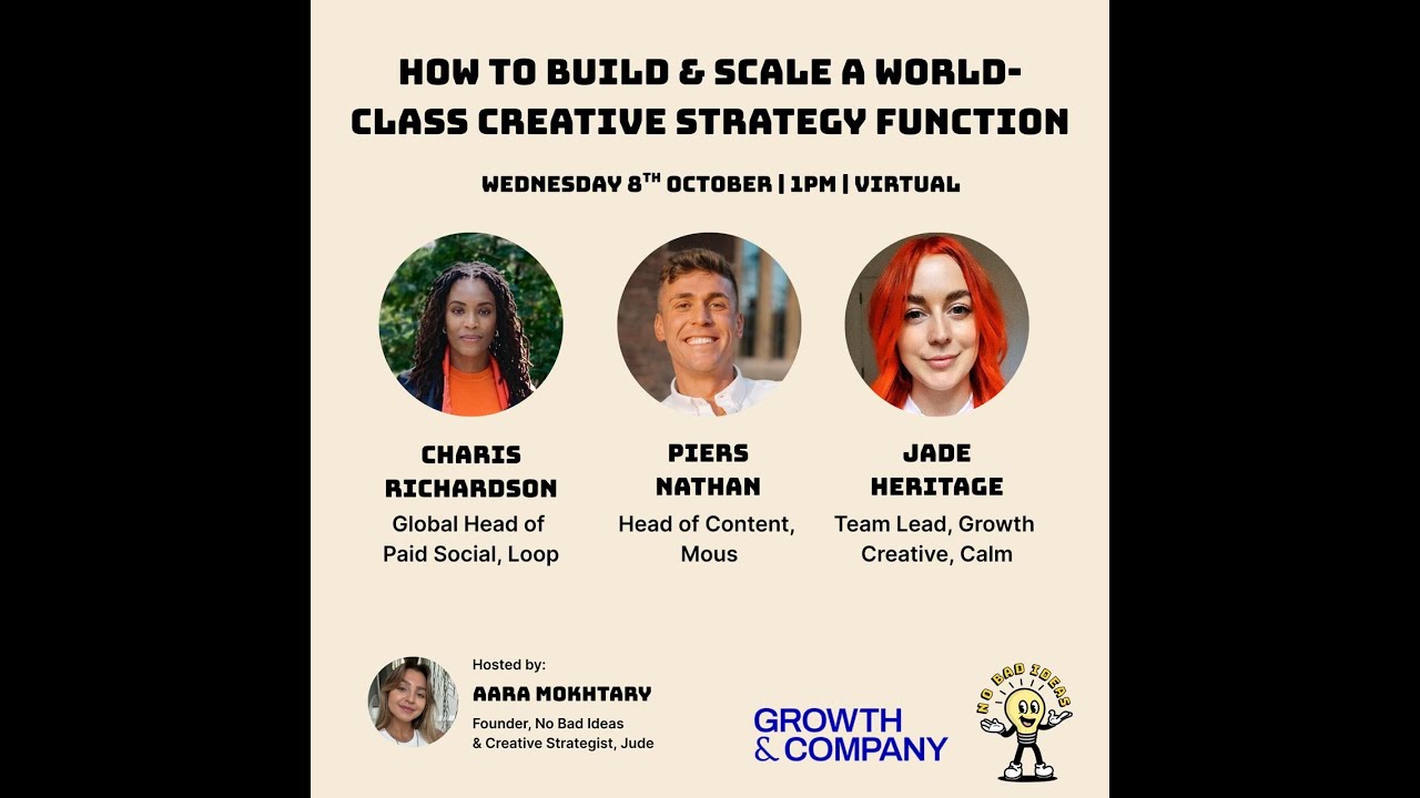 How to Build and Scale a World-Class Creative Strategy Function - YouTube