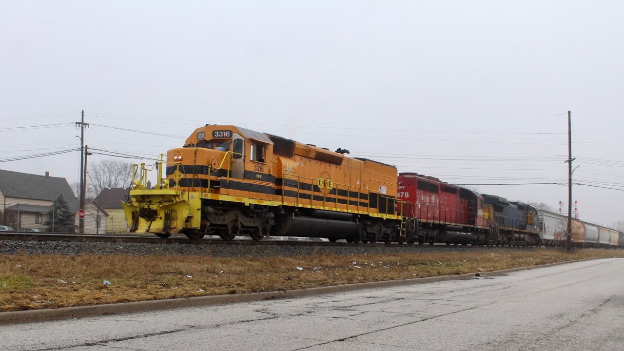Railfanning Hammond and East Chicago IN ft CF&E SD40T-2 3316 and the LAST IHB SD38 ex CR and ...