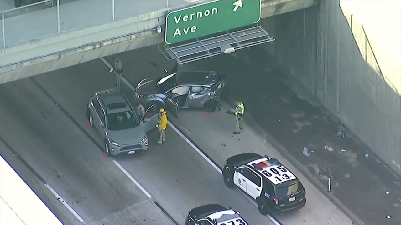 Crash ends chase of stolen hearse with body inside - YouTube